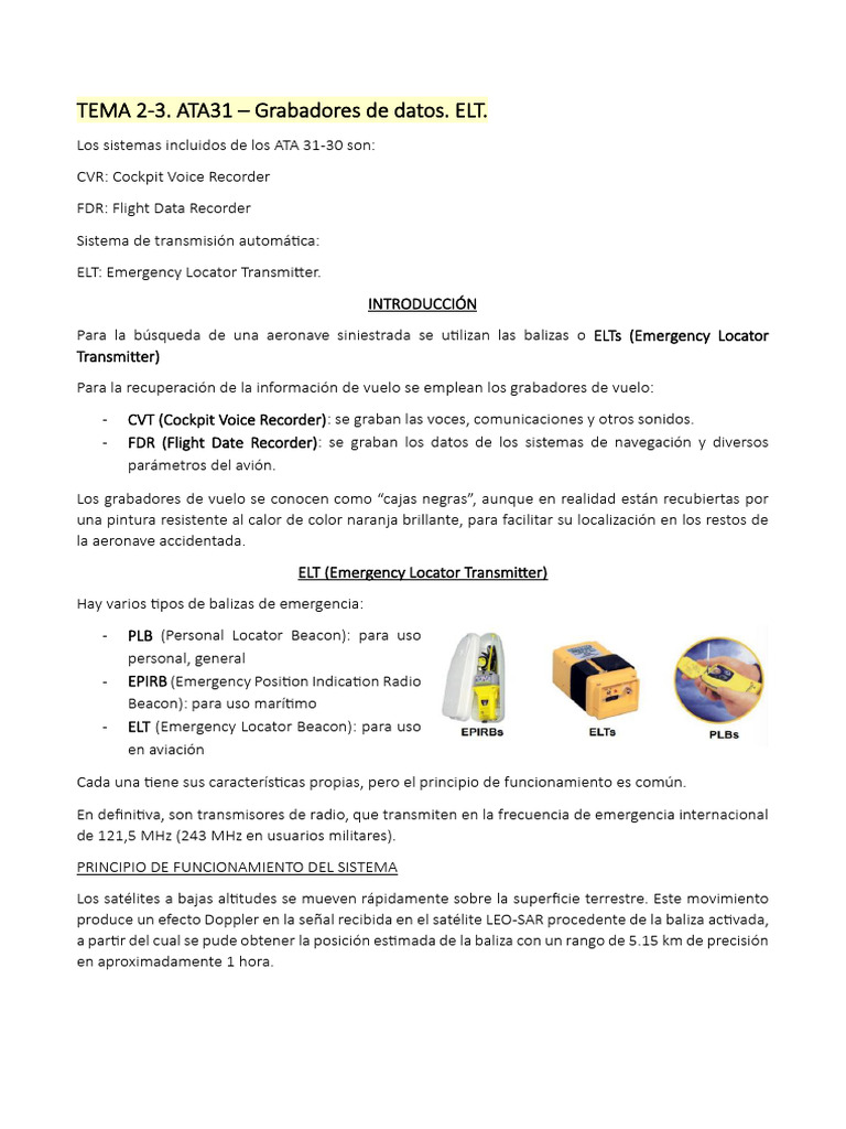 TEMA 2-4 | PDF | Grabador de vuelo | Aviación