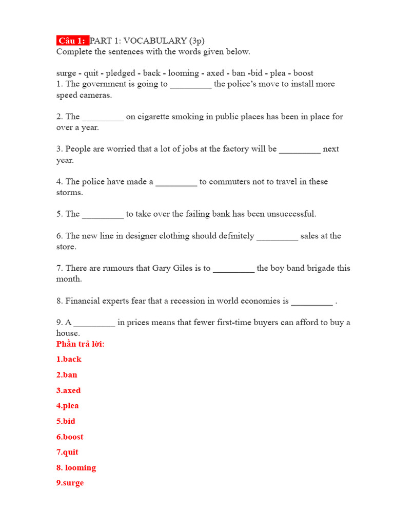 Vocabulary and Opinion Essay Practice | PDF | News
