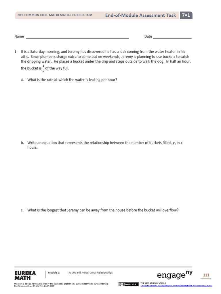 Math g7 m1 End of Module Assessment | PDF | Ratio | Mathematics
