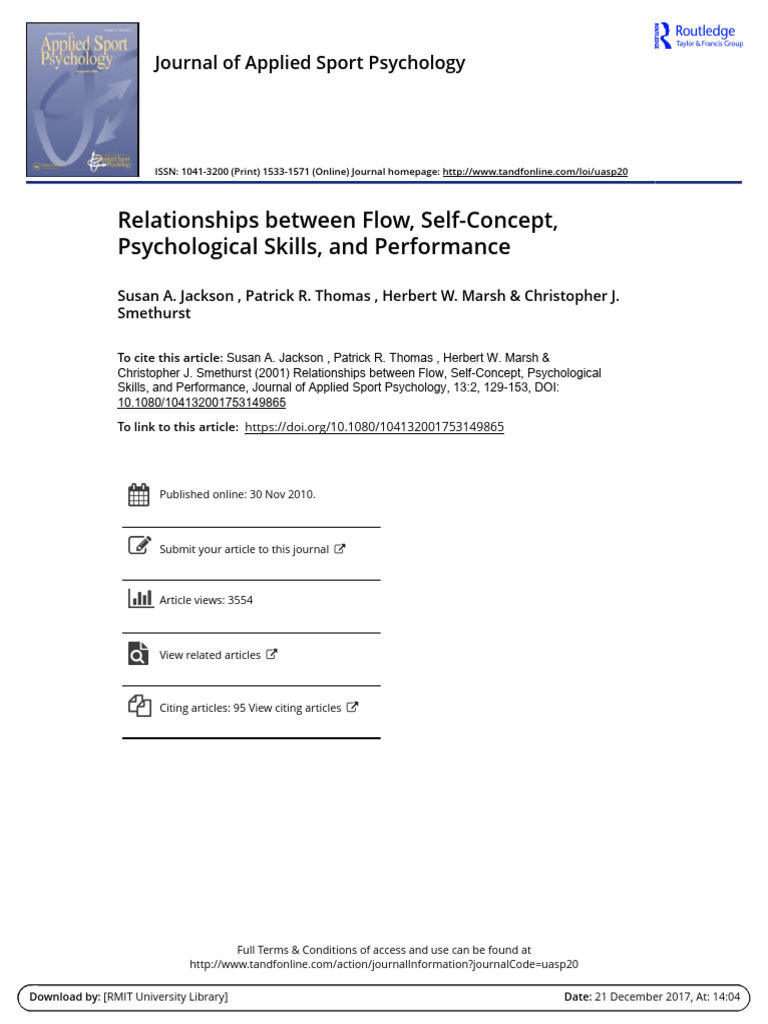 Relationships Between Flow, Selfconcept, Psychological Skills and ...