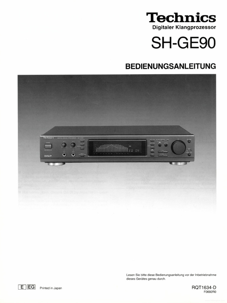 Hfe Technics Sh-Ge90 de | PDF