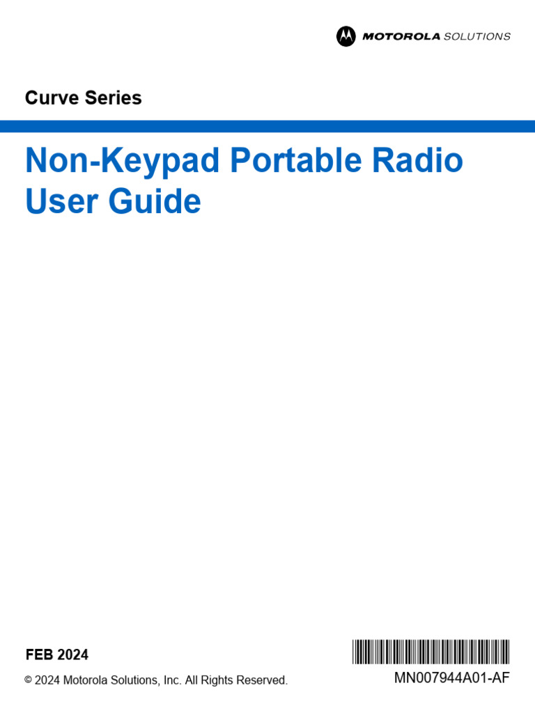 MN007944A01-AF Multilingual Curve Series Non Keypad Portable Radio User ...