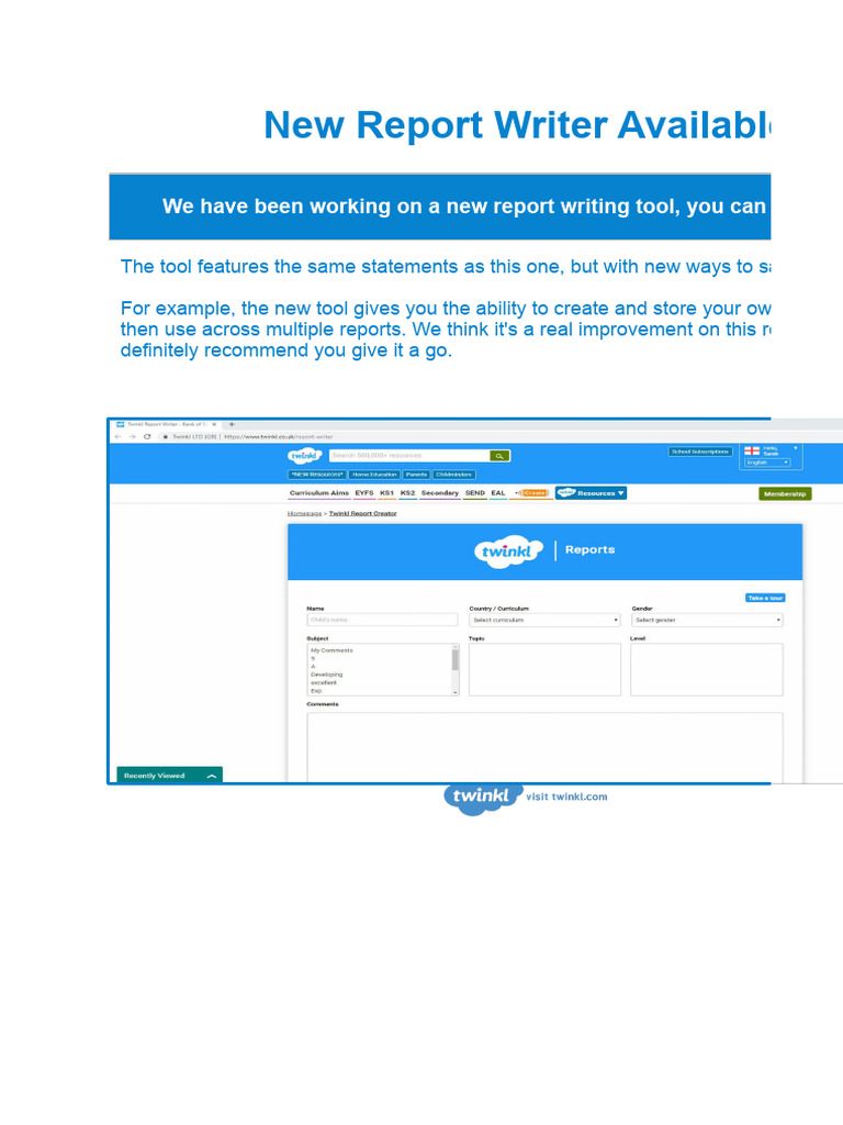 EYFS Report Writing Tool Overview | PDF | Vocabulary | Psychological ...