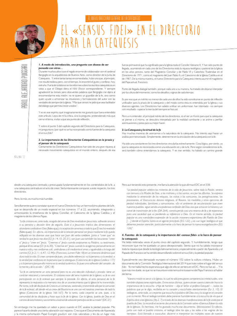 El Sensus Fidei en la Catequesis | PDF | Papa Francisco | Iglesia Católica