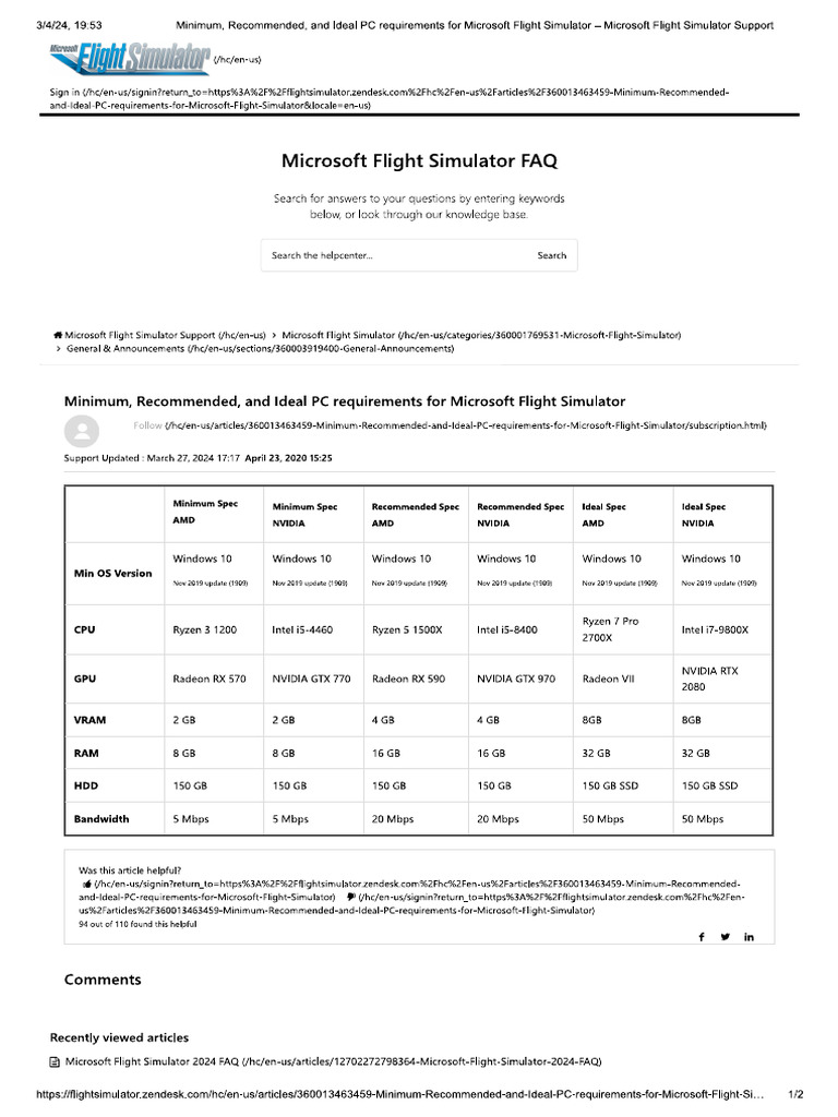 Requisitos para Flight Simulator | PDF
