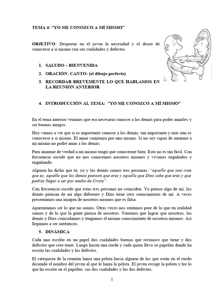 TEMA 4 Perseverancia Me Conozco | PDF | Amor | Conocimiento