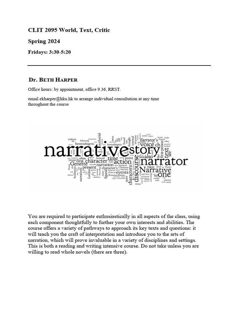 CLIT 2095: World, Text, Critic Course | PDF | Plagiarism | Turnitin