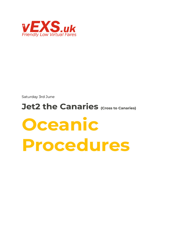 Jet2 The Canaries Oceanic Procedures | PDF | Transport Safety | Air Traffic Control