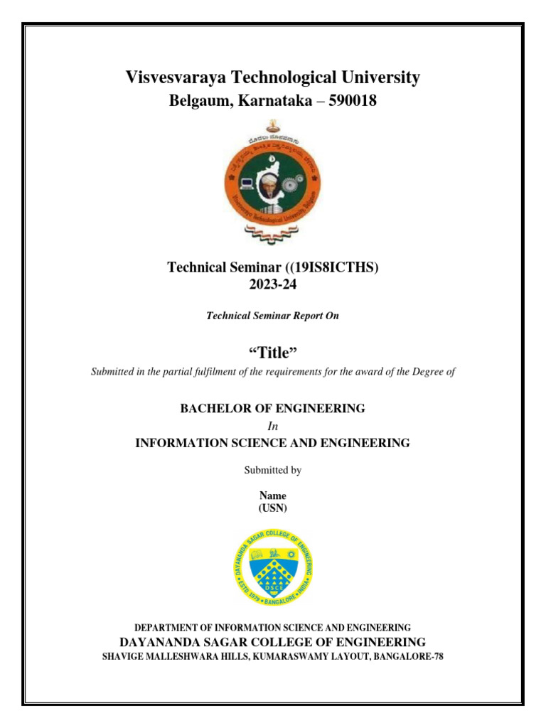 Sample Technical Seminar Report 2023 - 2024 | PDF | Abstract (Summary) | Cognition