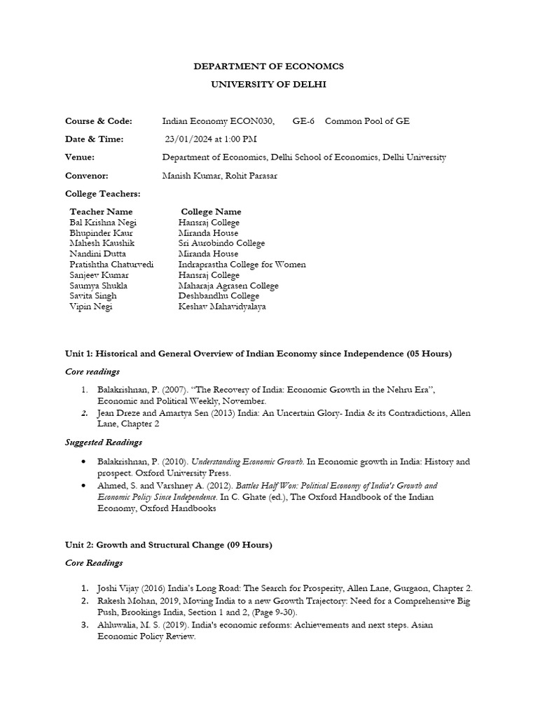 GE Indian-Economy-ECON030 | PDF | Economy Of India | Economics