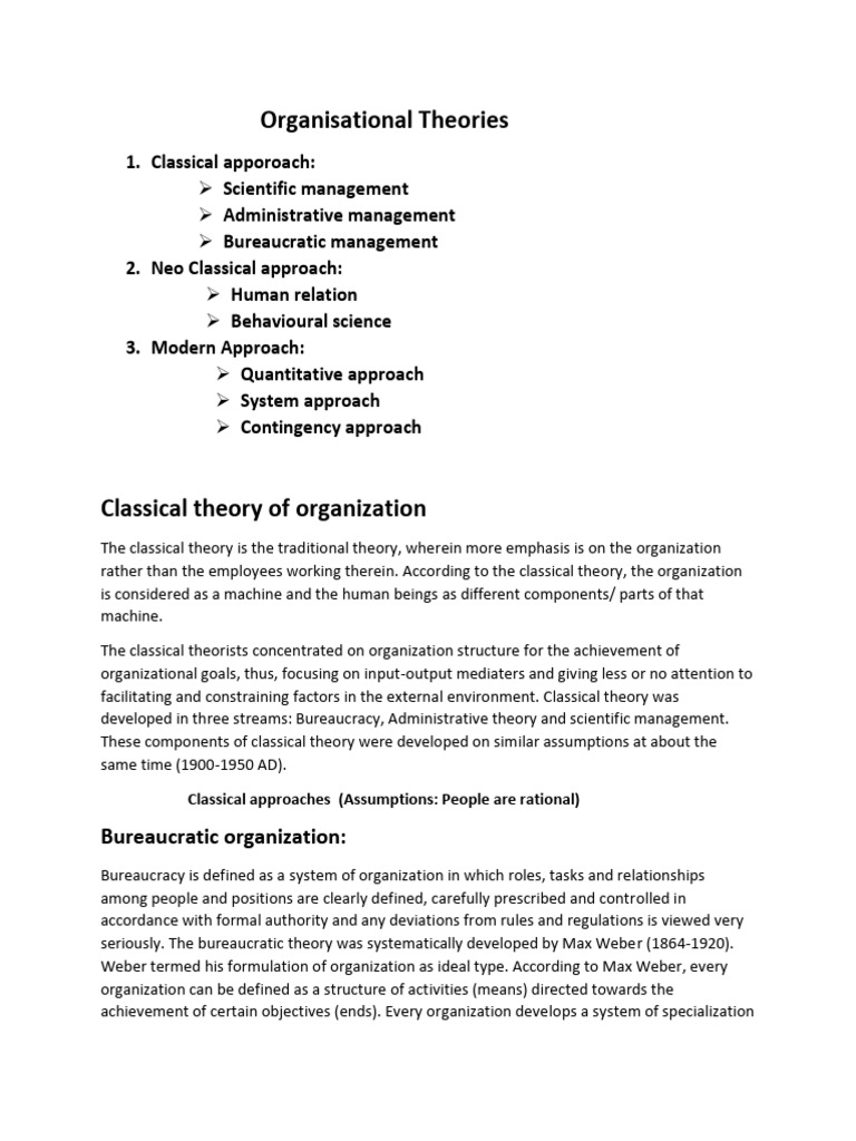 Unit 1 Organization Theory-1 | PDF | System | Bureaucracy