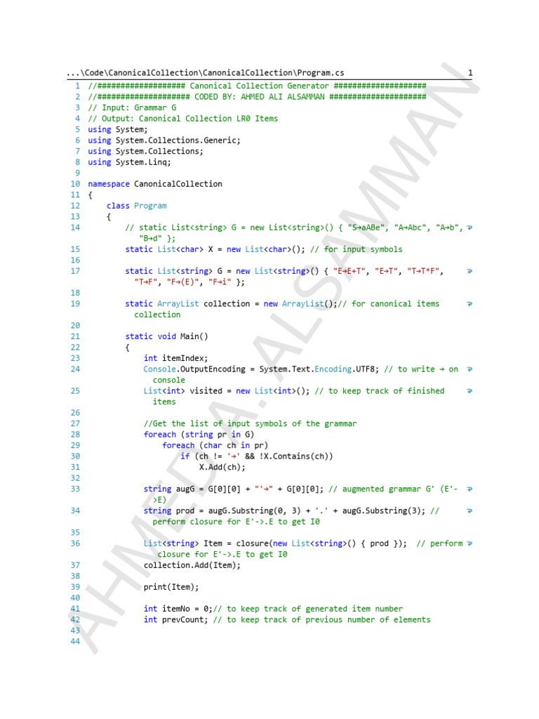 Lab2&3-Canonical Collection Generator | PDF | Computer Science | Computing