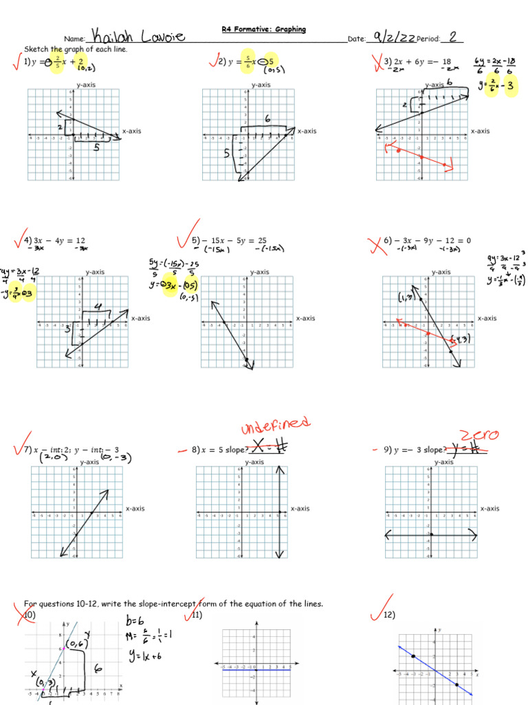 Converting Linear Equations to Slope-Intercept Form | PDF | Equations ...