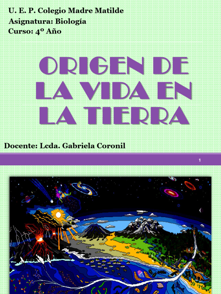 Orige de La Vida en La Tierra-Gaby Coronil | PDF | Tierra | Atmósfera