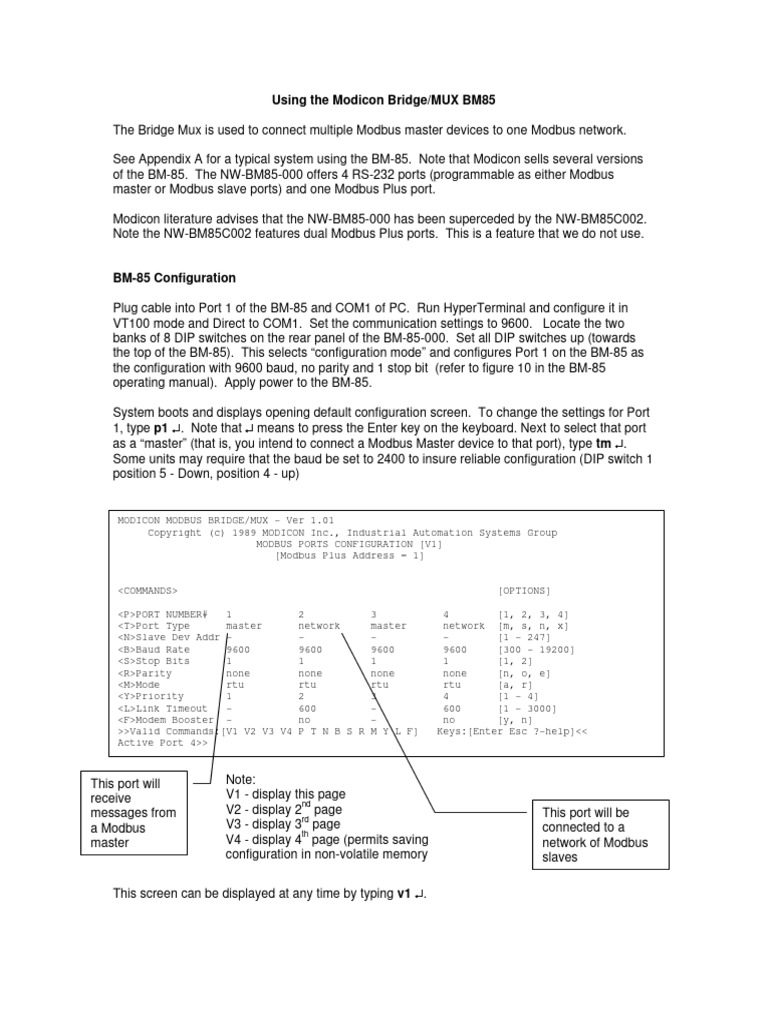 Modicon Modbus Bridge | PDF | Data Transmission | Computer Networking