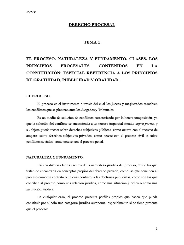 Derecho Procesal Tema 1 (JMO) | PDF | Jurisdicción | Ley procesal