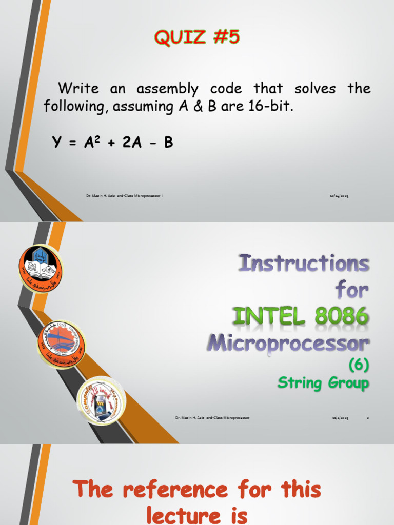 8086 String Instructions Overview | PDF | Computing | Classes Of Computers
