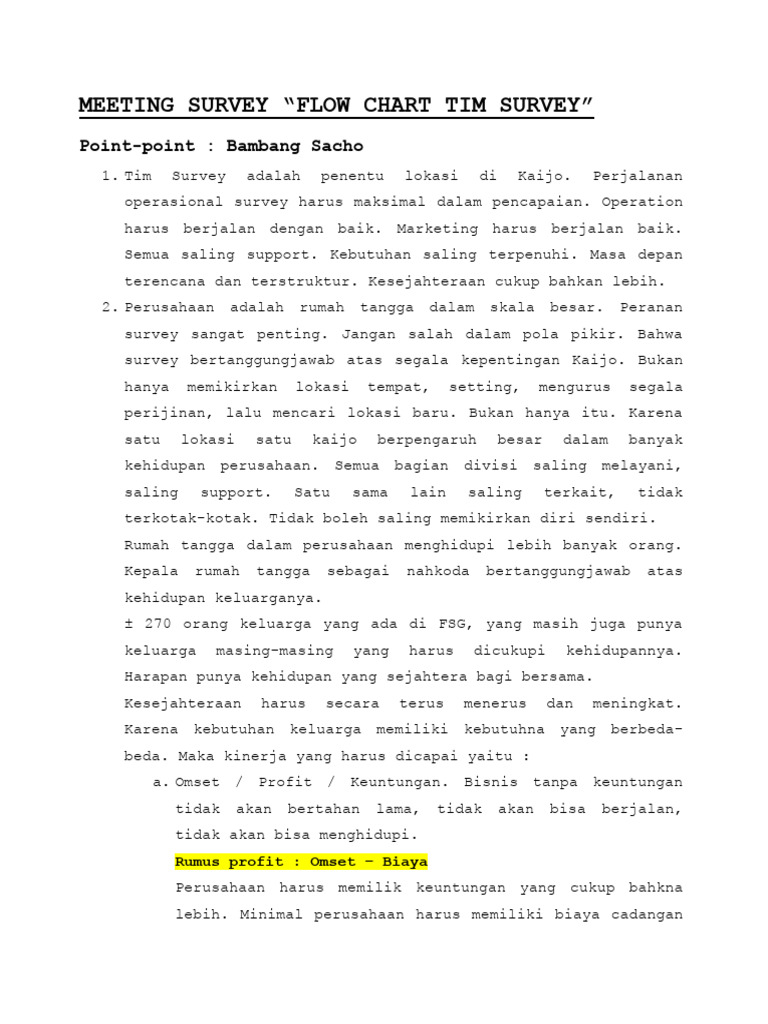Proses dan Strategi Tim Survey Kaijo | PDF