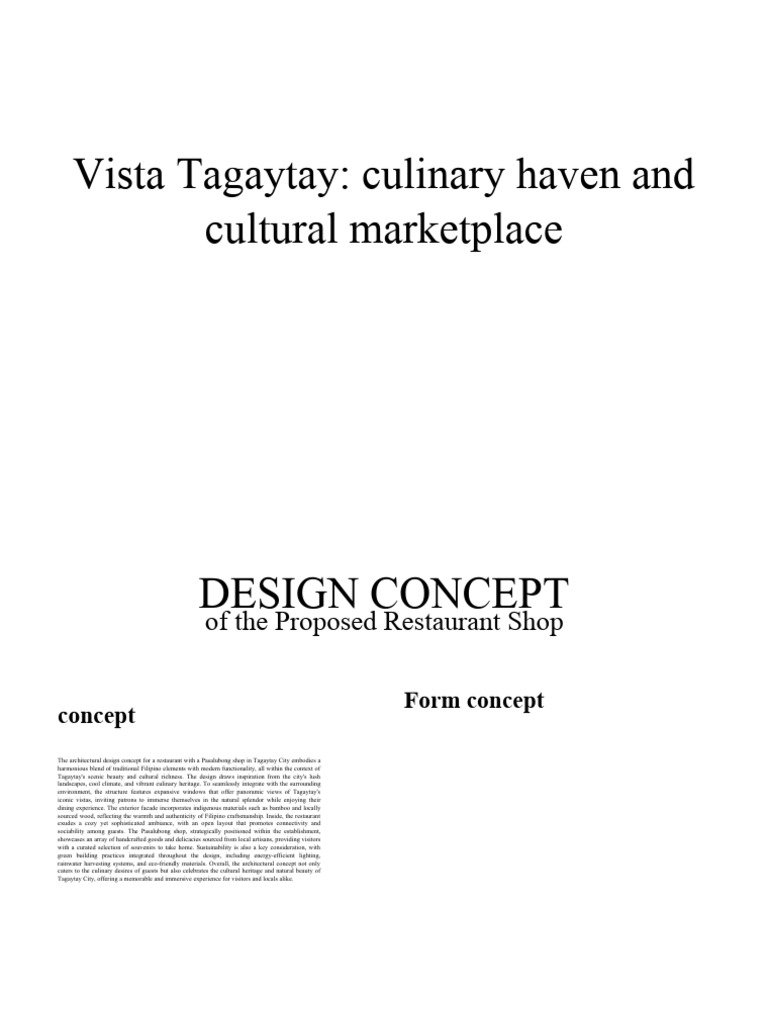 Tagaytay Restaurant Design Concept Sheet | PDF | Green Building ...