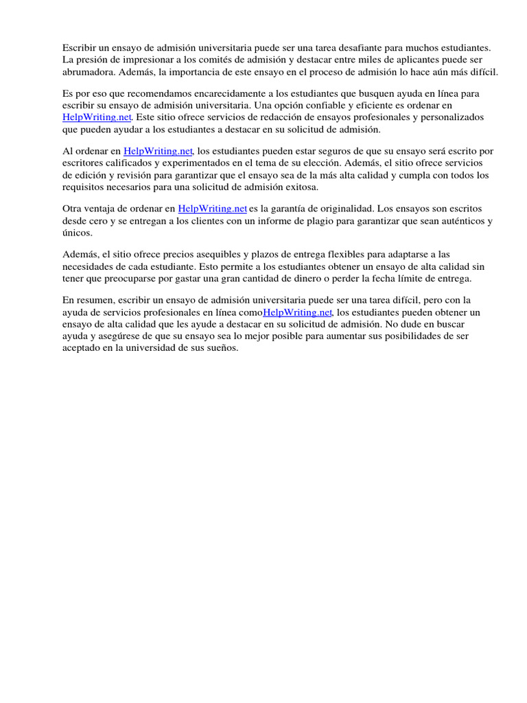Ensayo Admisión: Ayuda Profesional | PDF | Ensayos