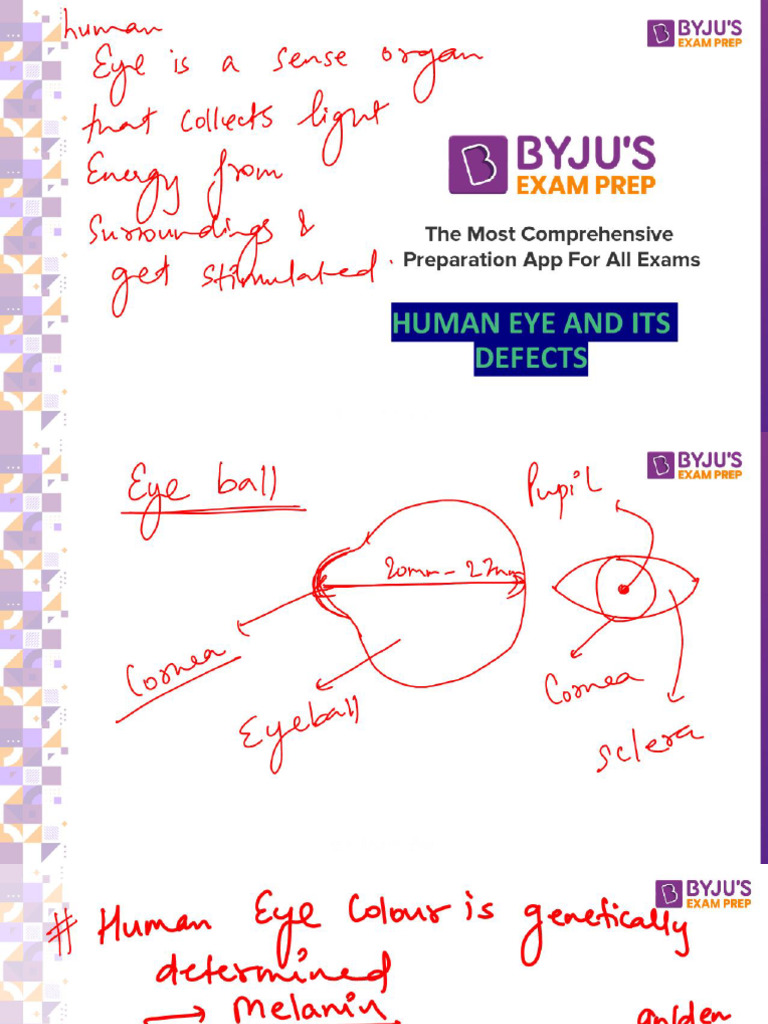 Live Class Human Eye Defects of Vision | PDF