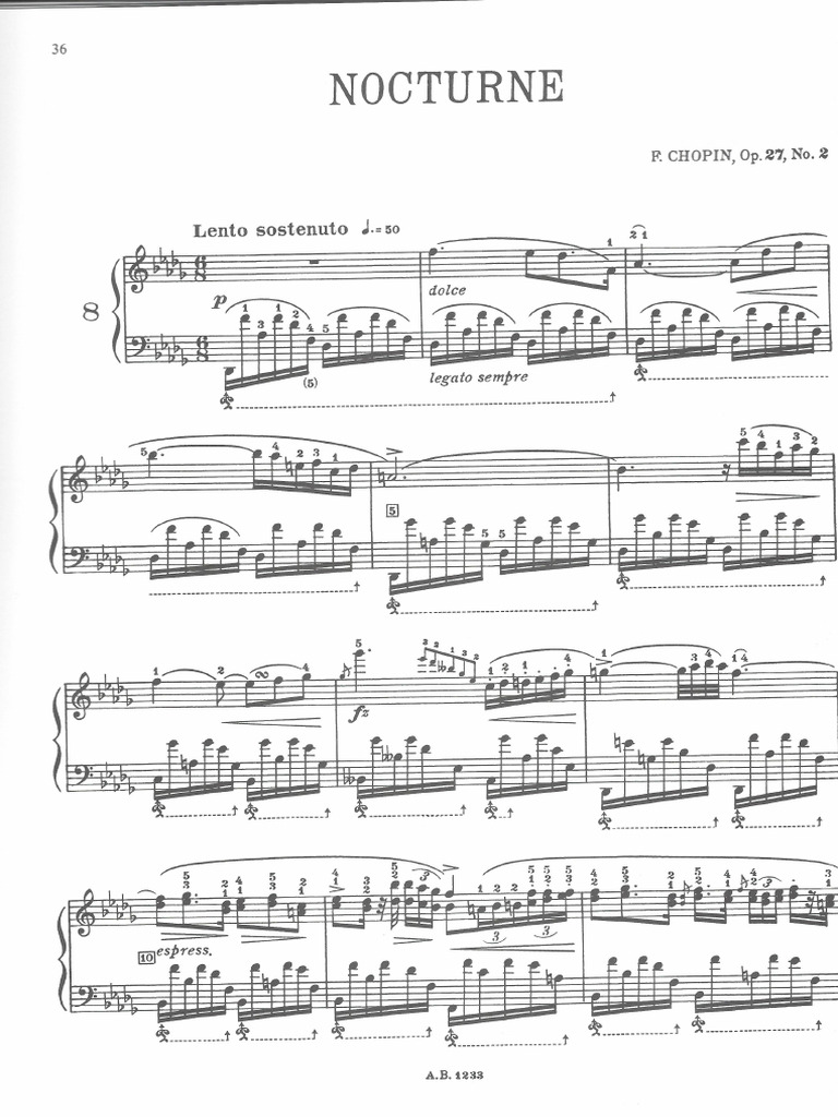 chopin nocturne op27no2 scanned | PDF