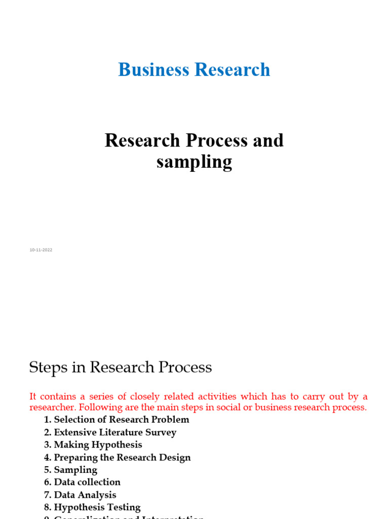 Business Research Process and Sampling Techniques | PDF | Sampling ...