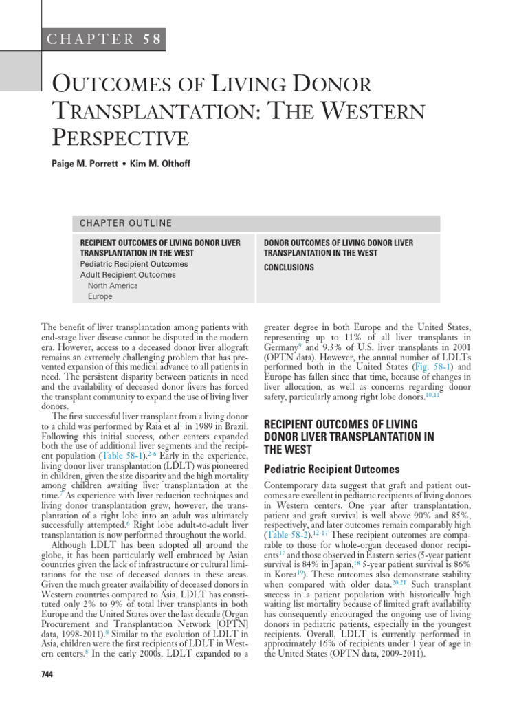 58 Outcomes of LDLT Western Perspective | PDF | Organ Transplantation | Medical Specialties
