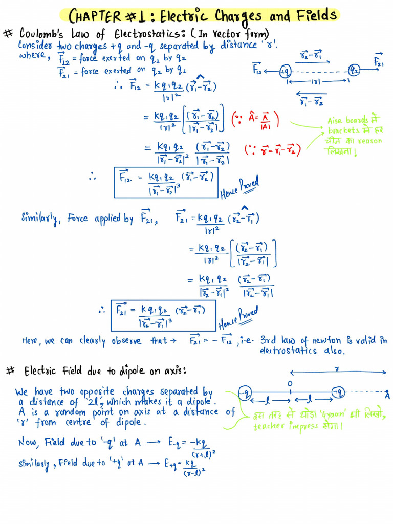 Class 12 Physics Full Course Derivation | PDF
