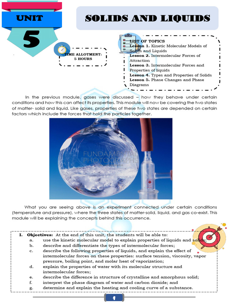 Gen - Chem 11 Solids and Liquids | PDF | Intermolecular Force | Crystal Structure