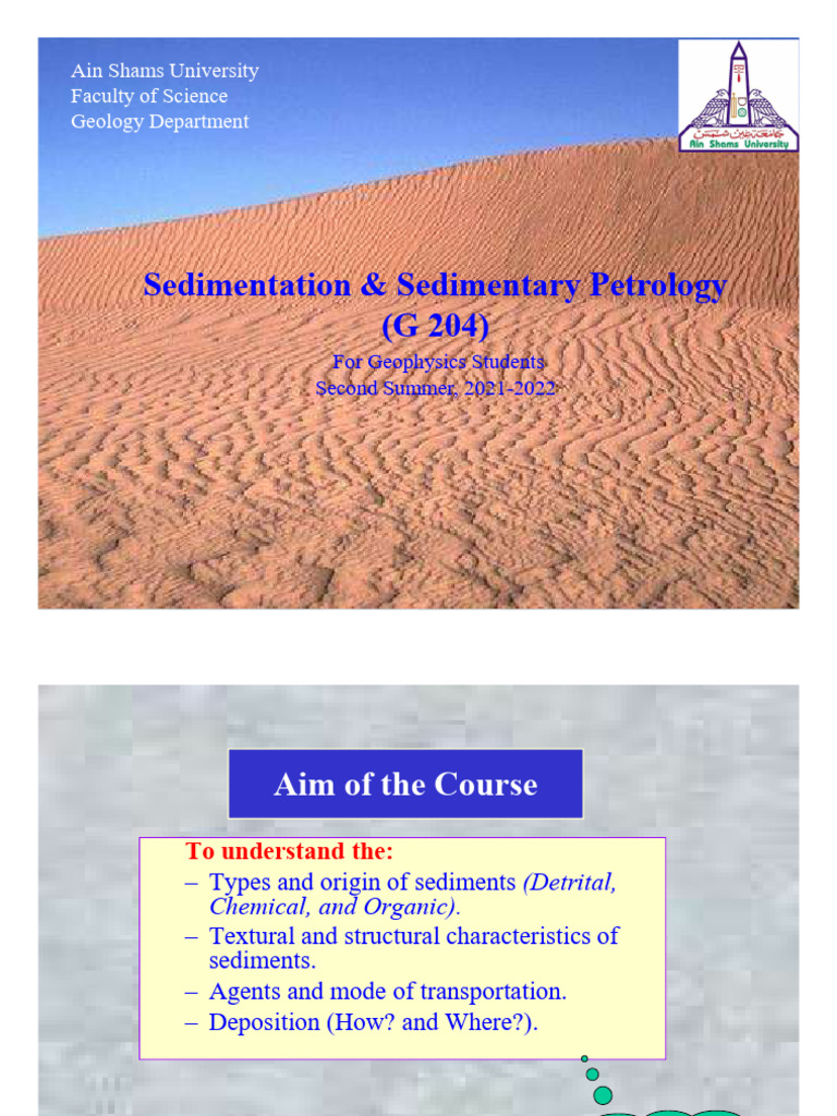 1-Lecture 1-3 رسوبية | PDF | Sedimentary Rock | Weathering
