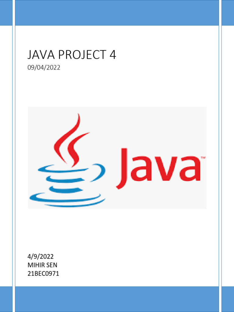 Mihir Sen 21bec0971 Java Project 4 | PDF | Image Scanner | Computer Programming