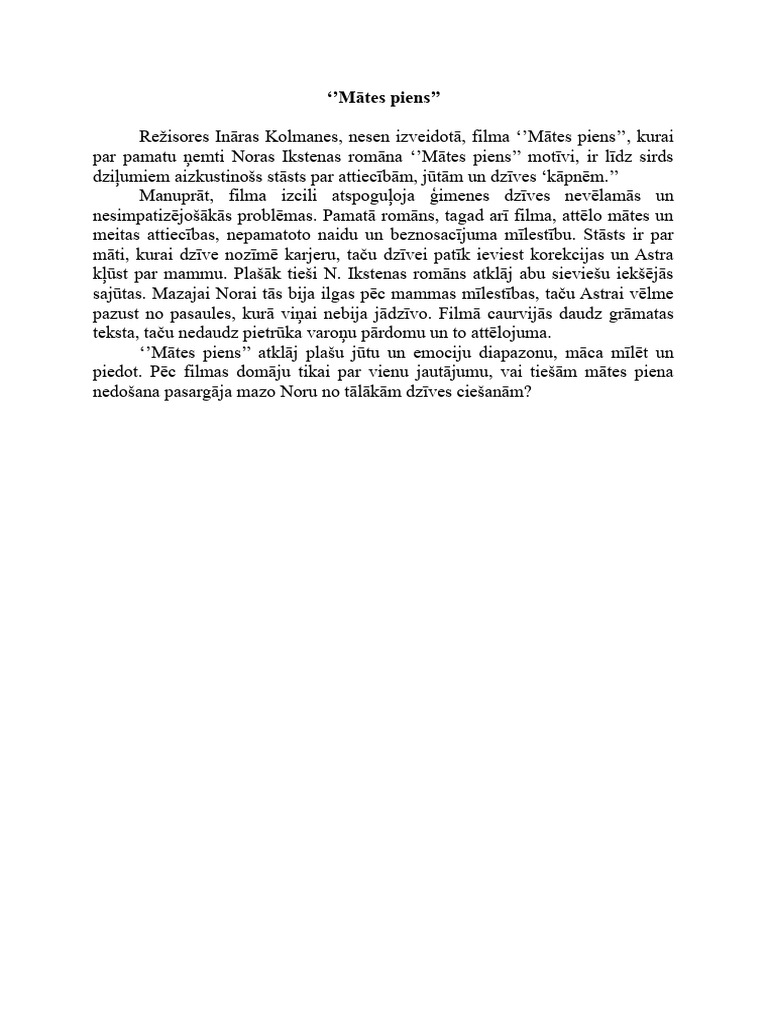 Mātes Piens | PDF