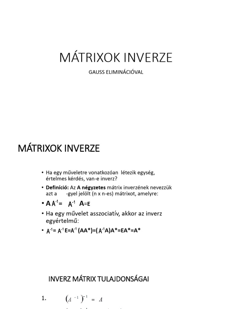 Mátrix Inverz Számítás | PDF