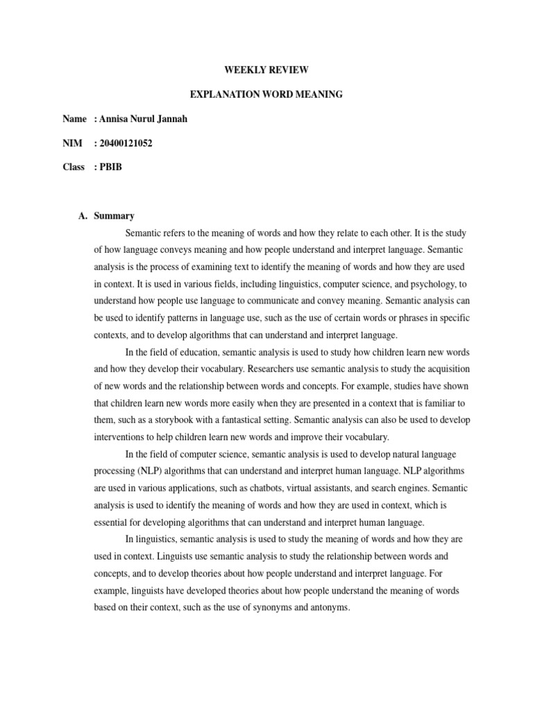 Understanding Semantic Analysis in Language | PDF | Semantics | Semiotics