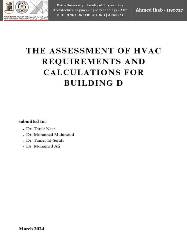 MT Hvac Report | PDF | Sustainable Design | Building Engineering