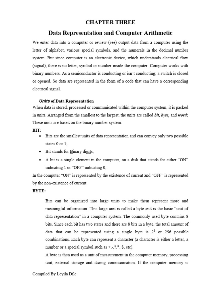 Ch-3 Data Representation1 | PDF | Byte | Bit