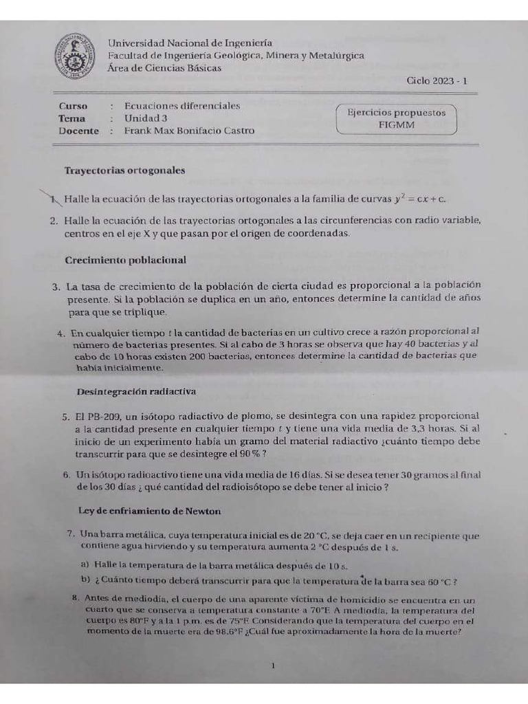 Ejercicios Unidad 3 | PDF