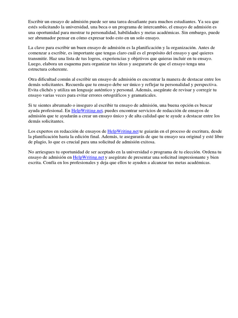 Cómo Escribir Un Ensayo de Admisión | PDF | Ensayos | Escritura