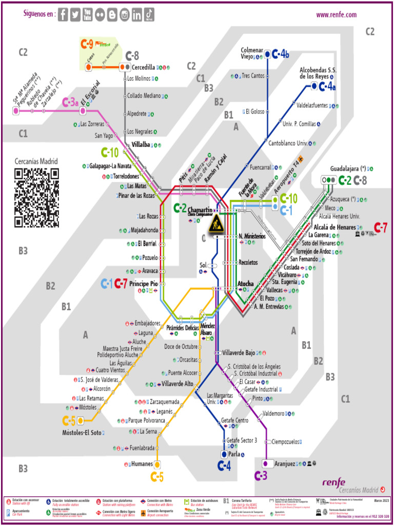 Mapa de Líneas de Cercanías Madrid | PDF | Transporte de tierra ...