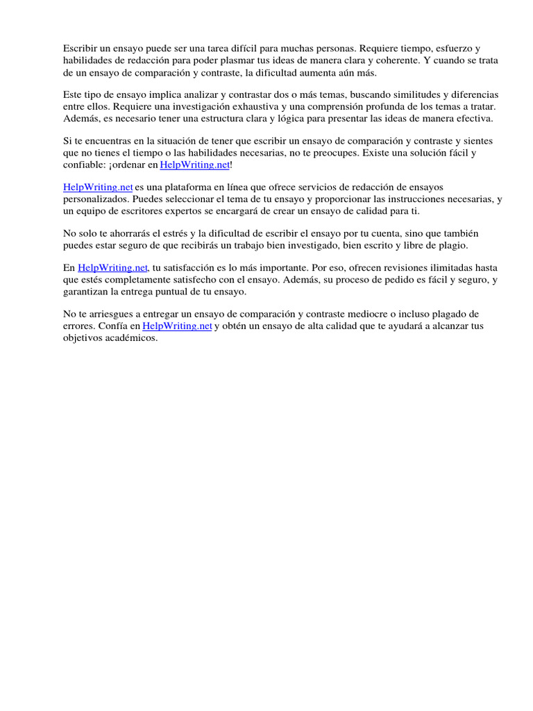 Introducción para Un Ensayo de Comparación y Contraste | PDF | Ensayos ...