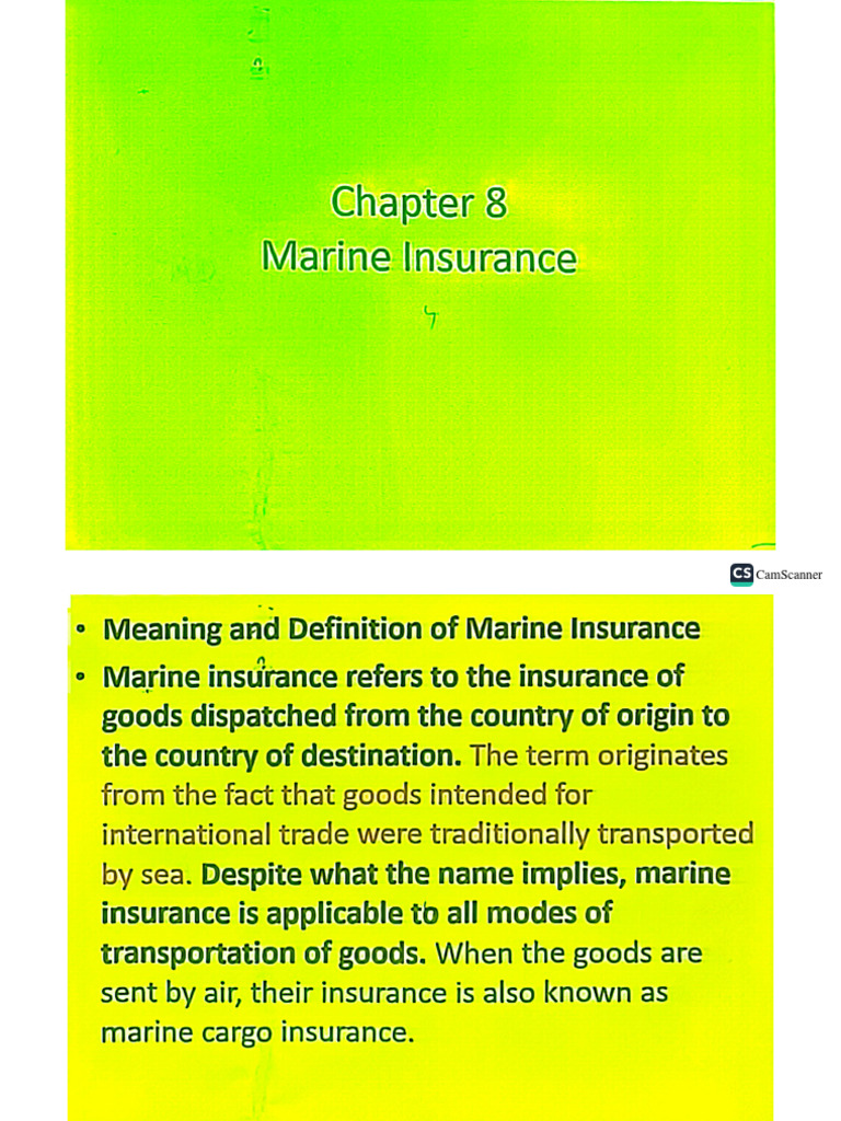 Ch8 Marine Insurance | PDF