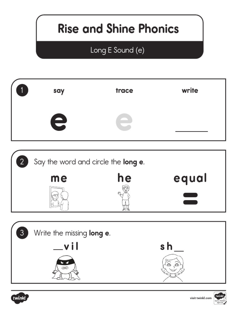 Long E Sound Spelling Activities | PDF | Phonics | Teaching