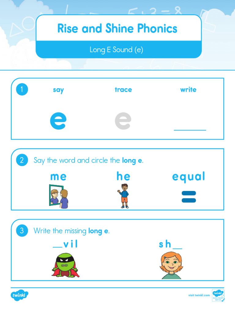 Color Rise and Shine Phonics Long E Sound Activity | PDF | Phonics ...