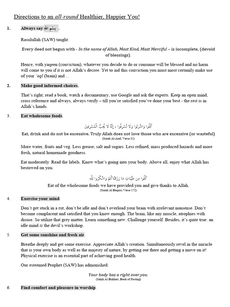 Muslim Wellness Guide | PDF | God In Islam