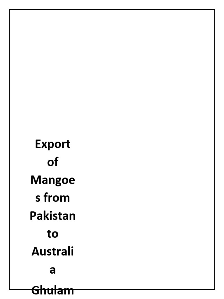 Australia-Mango Exoport - Ghulam Mustafa | PDF | Organic Farming ...