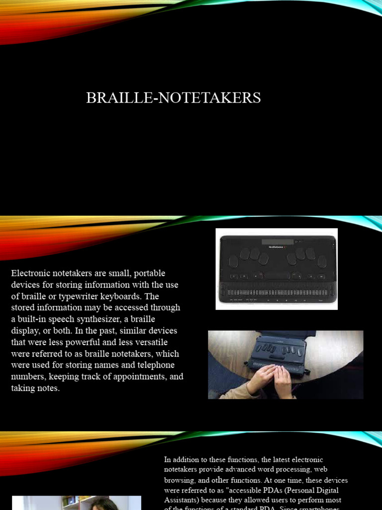 Braille Notetrackers | PDF