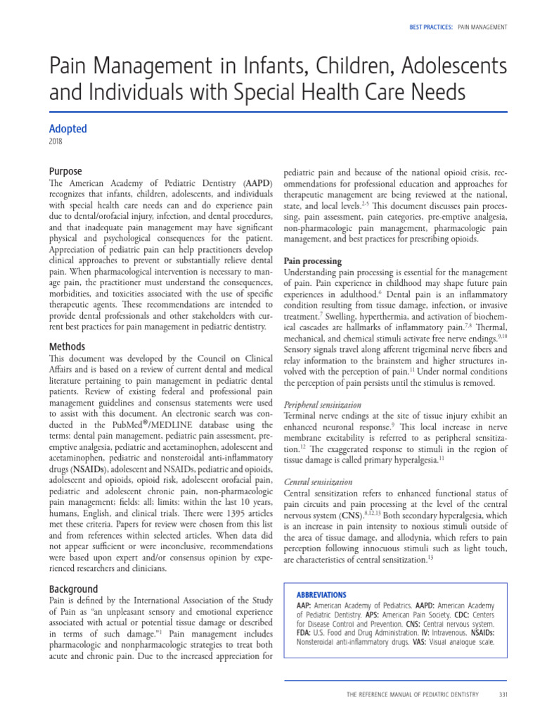Pain Management in Children | Download Free PDF | Opioid | Pain Management
