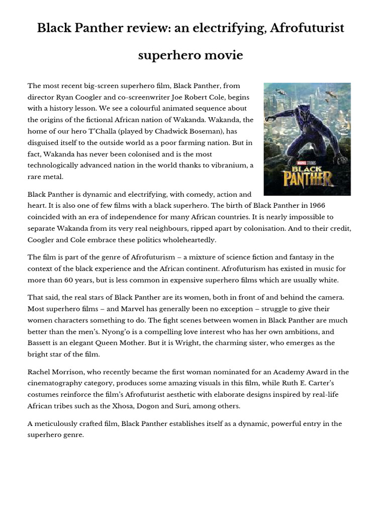 Black Panther Review | PDF