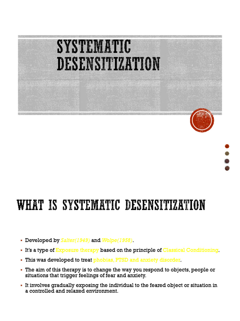 Systematic Desensitization | PDF | Anxiety Disorder | Phobia